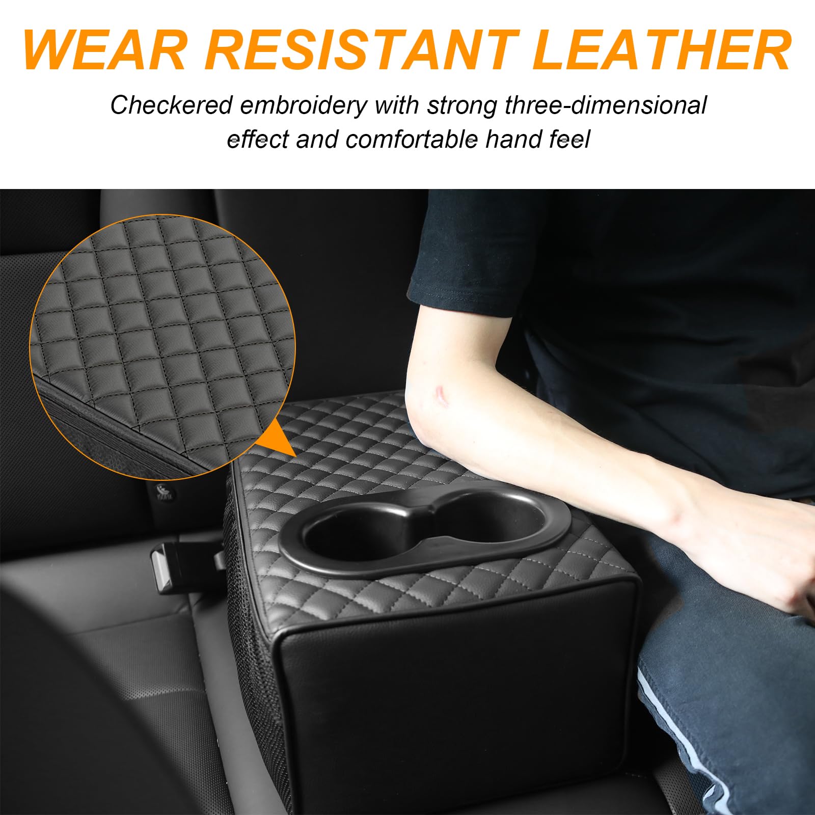 Universal Car Rear Seat Armrest 2 Row Console Box with Cup Holder Back ...