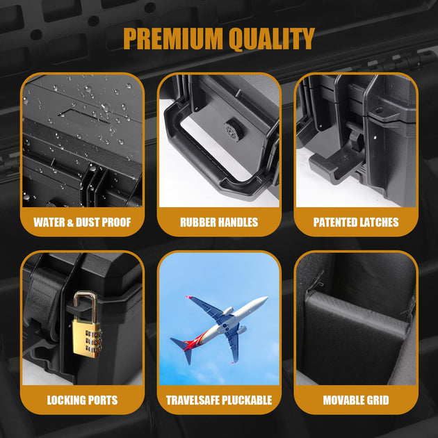 Waterproof Hard Case with MOLLE System - Portable Tactical Storage Box ...