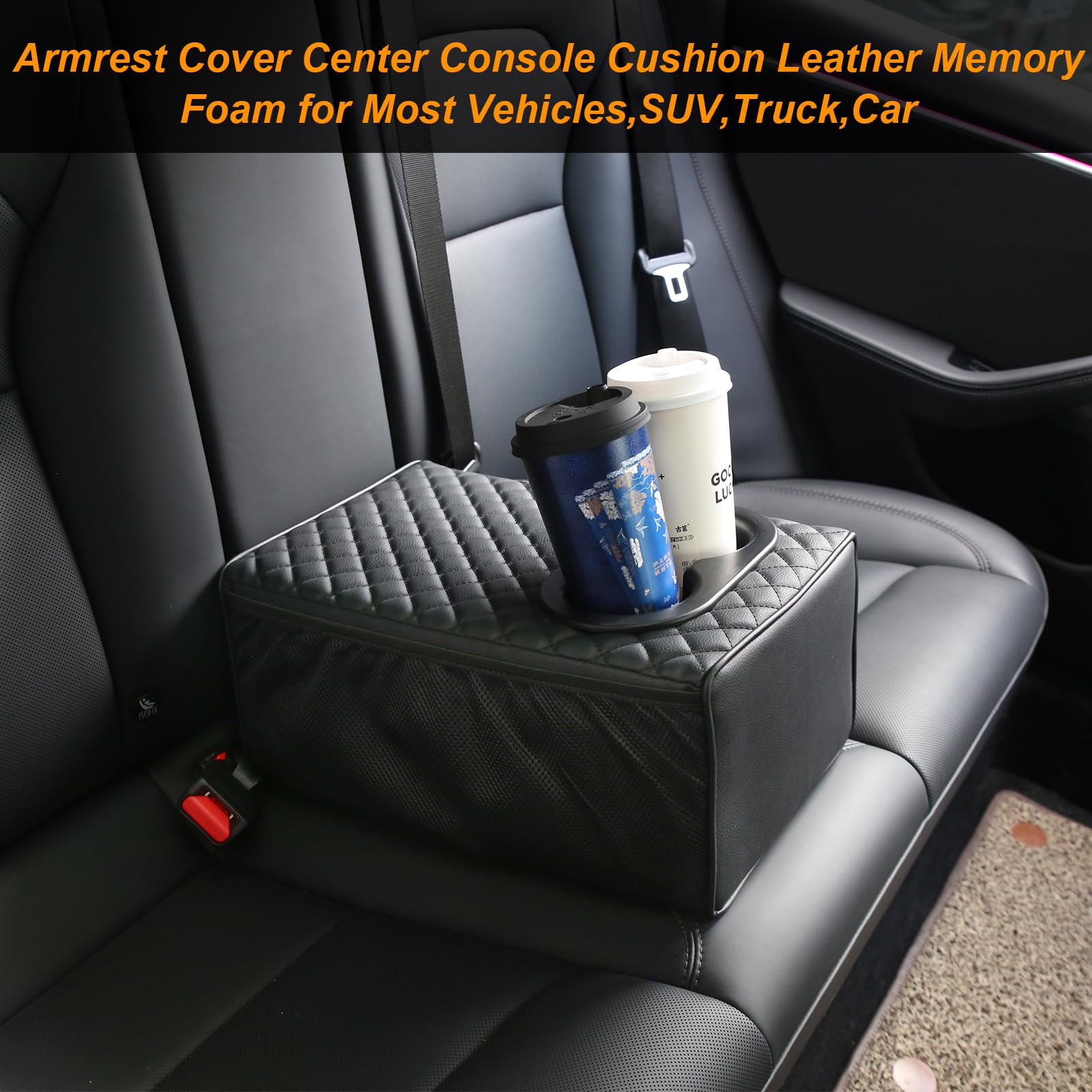 Universal Car Rear Seat Armrest 2 Row Console Box with Cup Holder Back ...