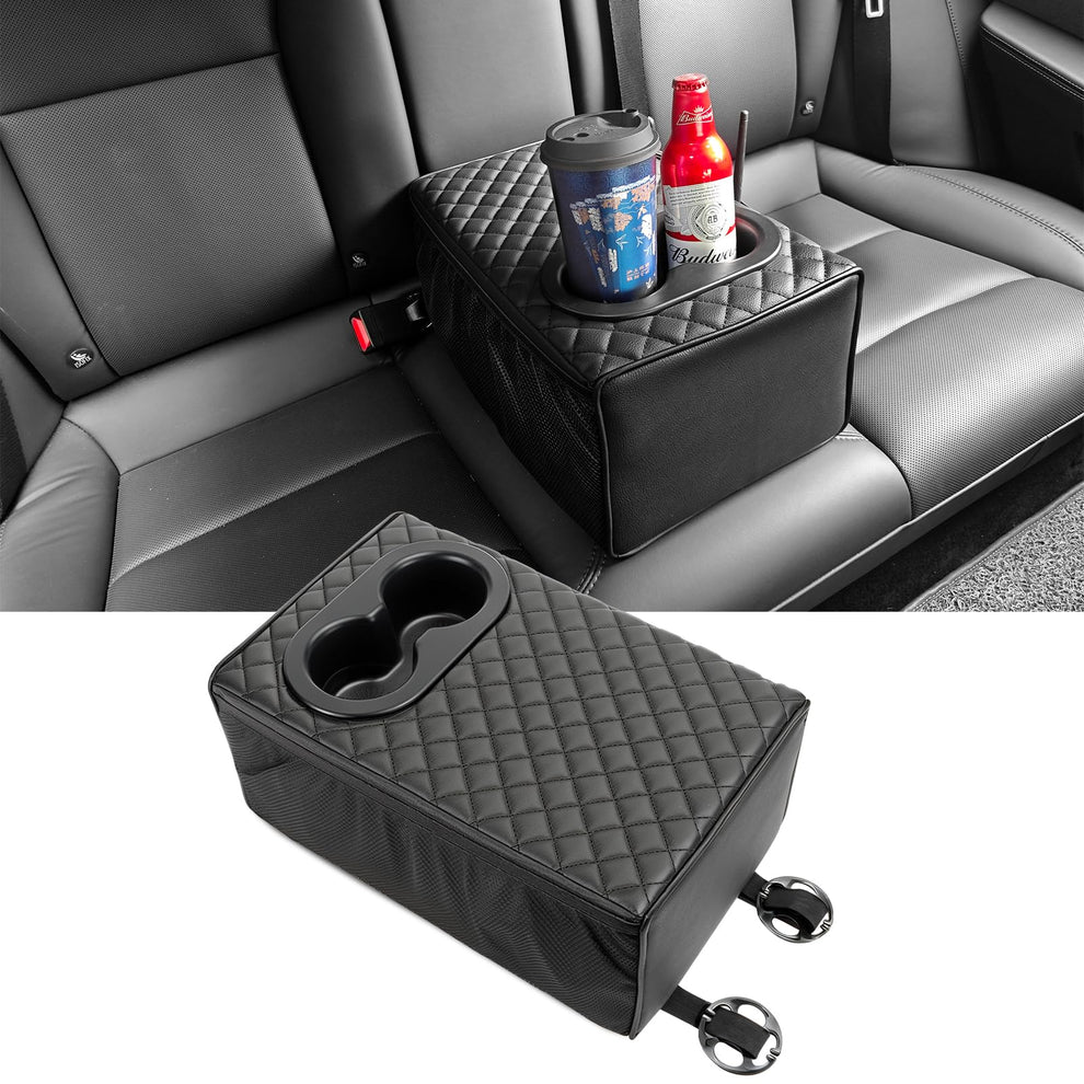 Universal Car Rear Seat Armrest 2 Row Console Box with Cup Holder Back ...